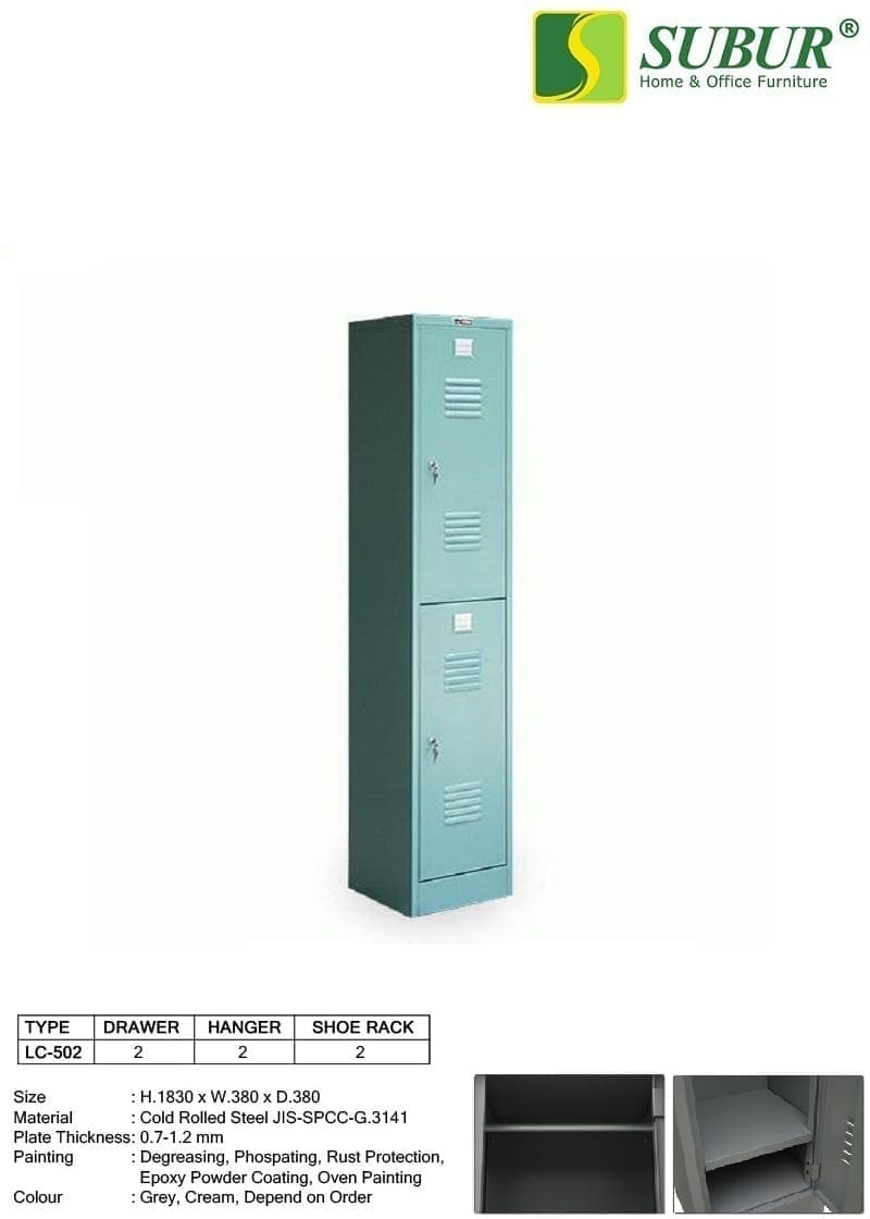 Locker Besi 2 Pintu Alba type LC 502 | Subur Furniture Online Store