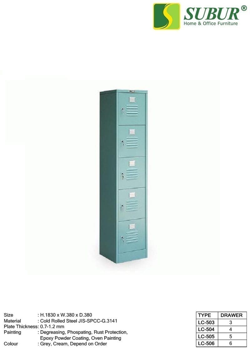 Locker Besi 5 Pintu Alba type LC 505 | Subur Furniture Online Store