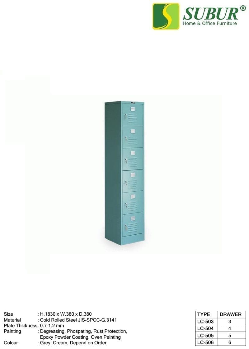 Locker Besi 6 Pintu Alba type LC 506 | Subur Furniture Online Store
